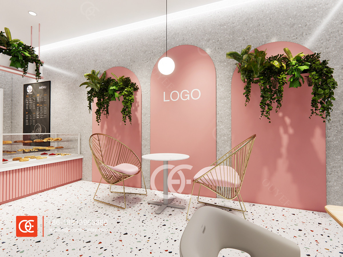 Dessert Cafe Interior Design Snack Display Case Milk Tea Bar Design