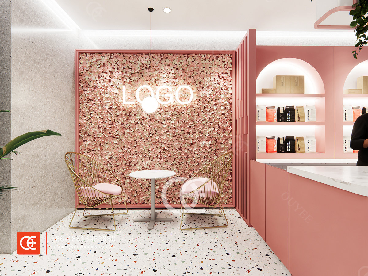 Dessert Cafe Interior Design Snack Display Case Milk Tea Bar Design