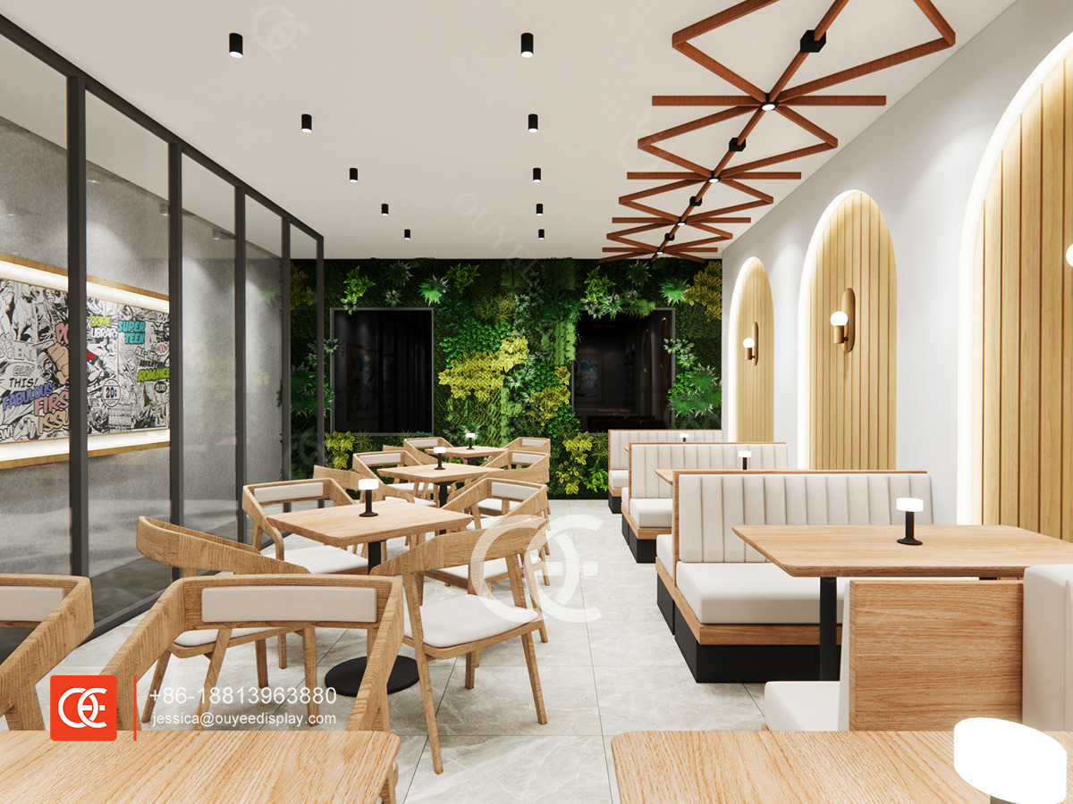 Interior Cafe Design Cafe Display Counter Milk Tea Graphic Design