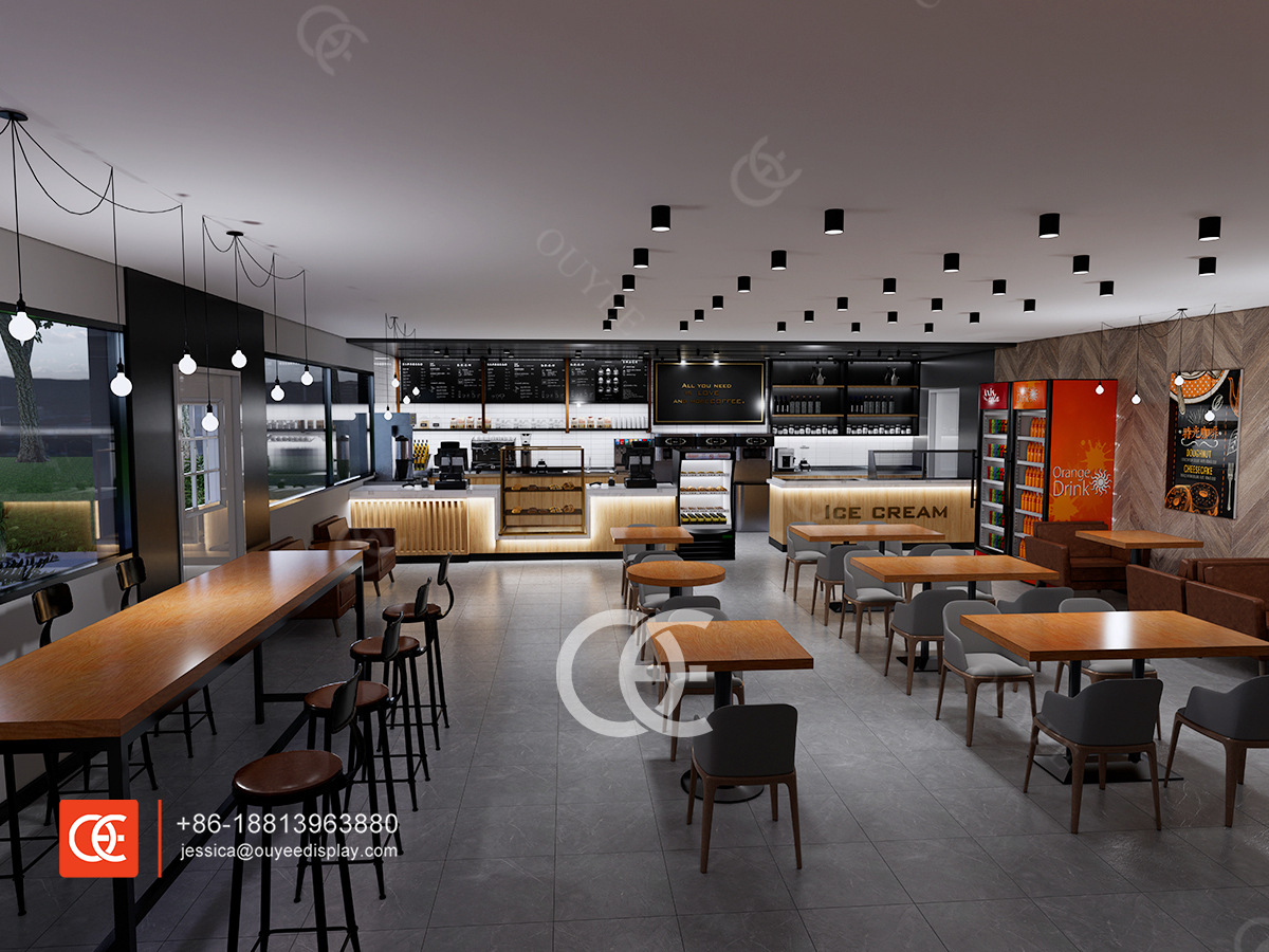 Interior Design Coffee Shop Cafe Retail Shop Modern Milk Tea Shop