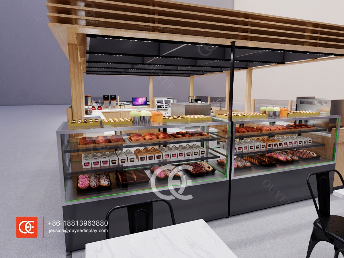 Kiosk Cafe Design Coffee Shop Display Case Milk Tea Interior Design