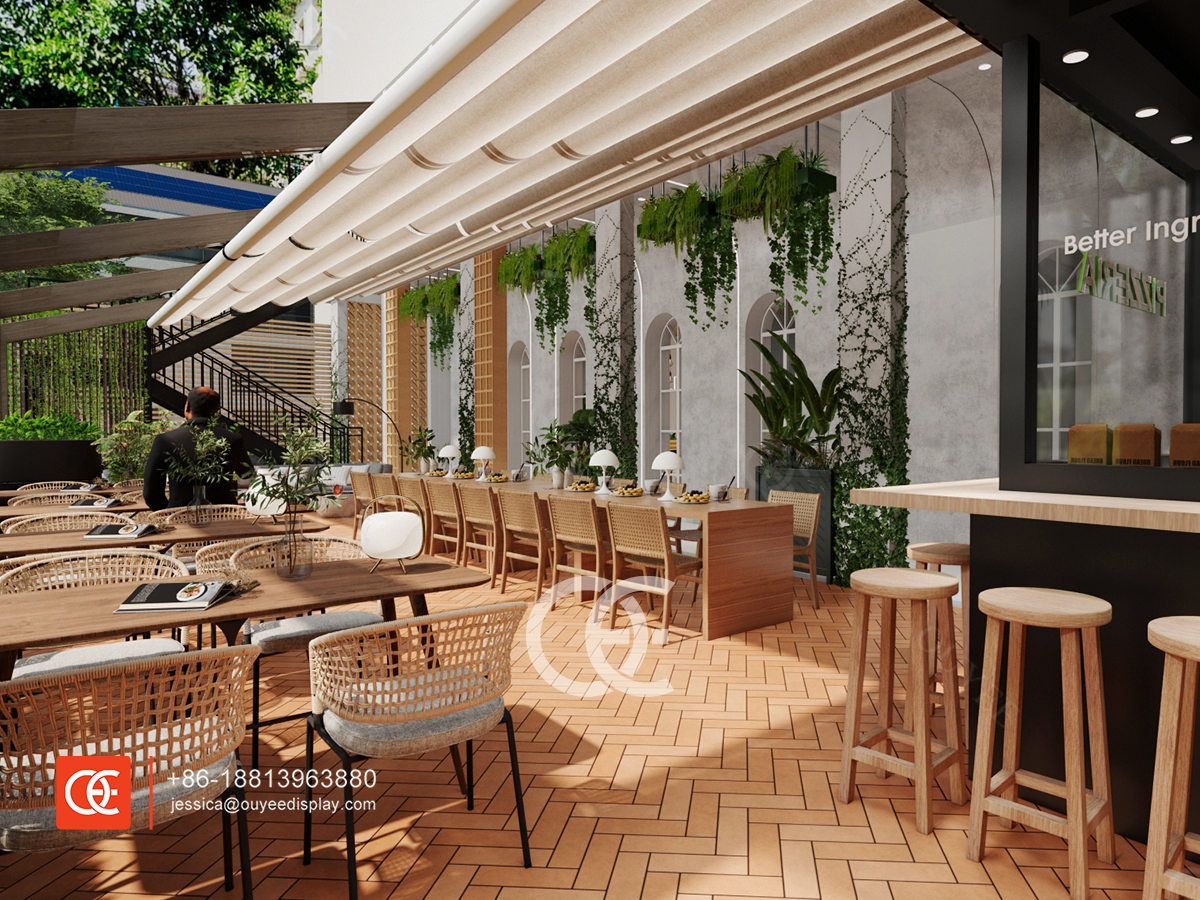 Modern Cafe Design Coffee Shop Display Milk Tea Shop Counter Design