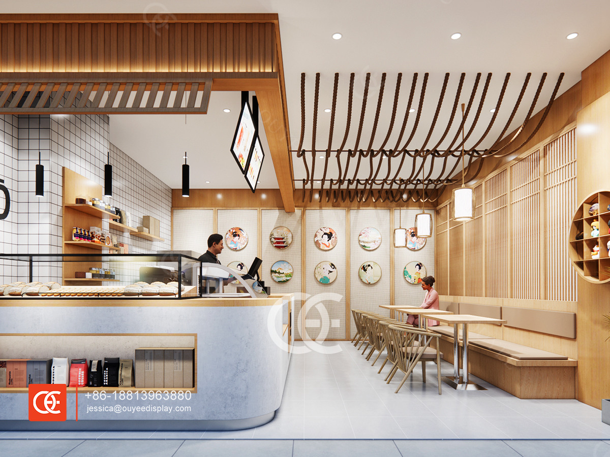 Modern Coffee Shop Counter Design Bubble Tea Counter