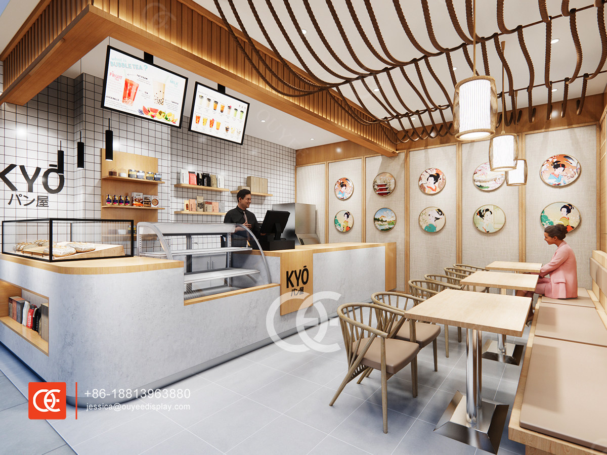 Modern Coffee Shop Counter Design Bubble Tea Counter