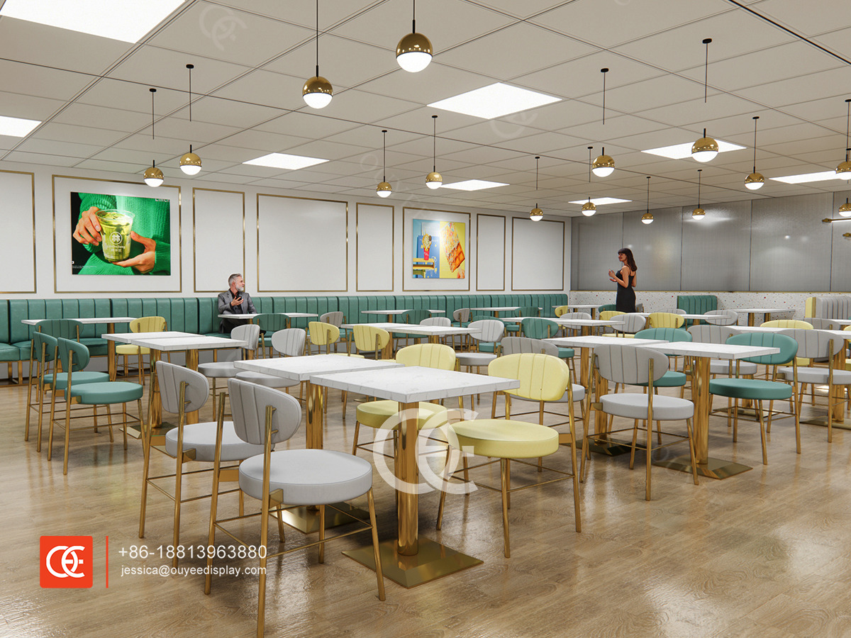 Modern Coffee Shop Design Bubble Tea Shop Counter Layout