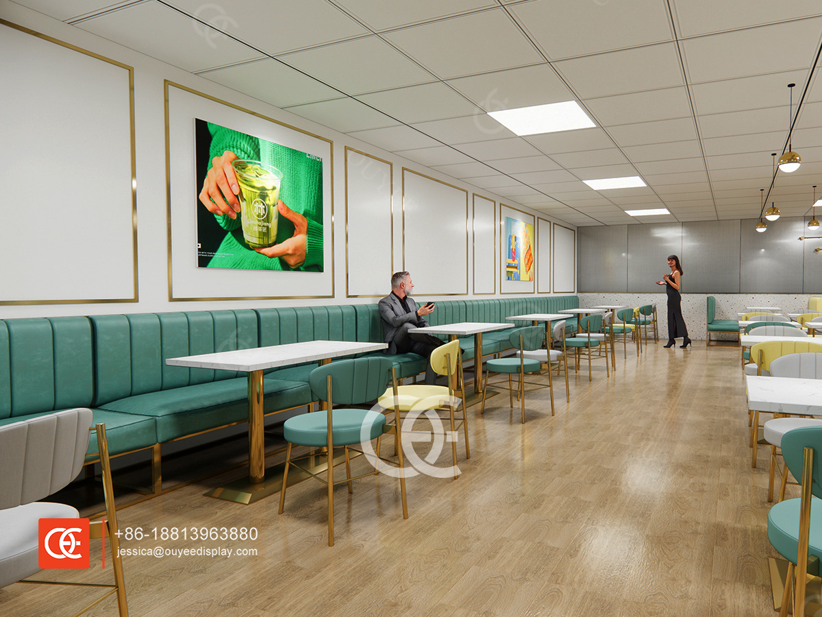 Modern Coffee Shop Design Bubble Tea Shop Counter Layout