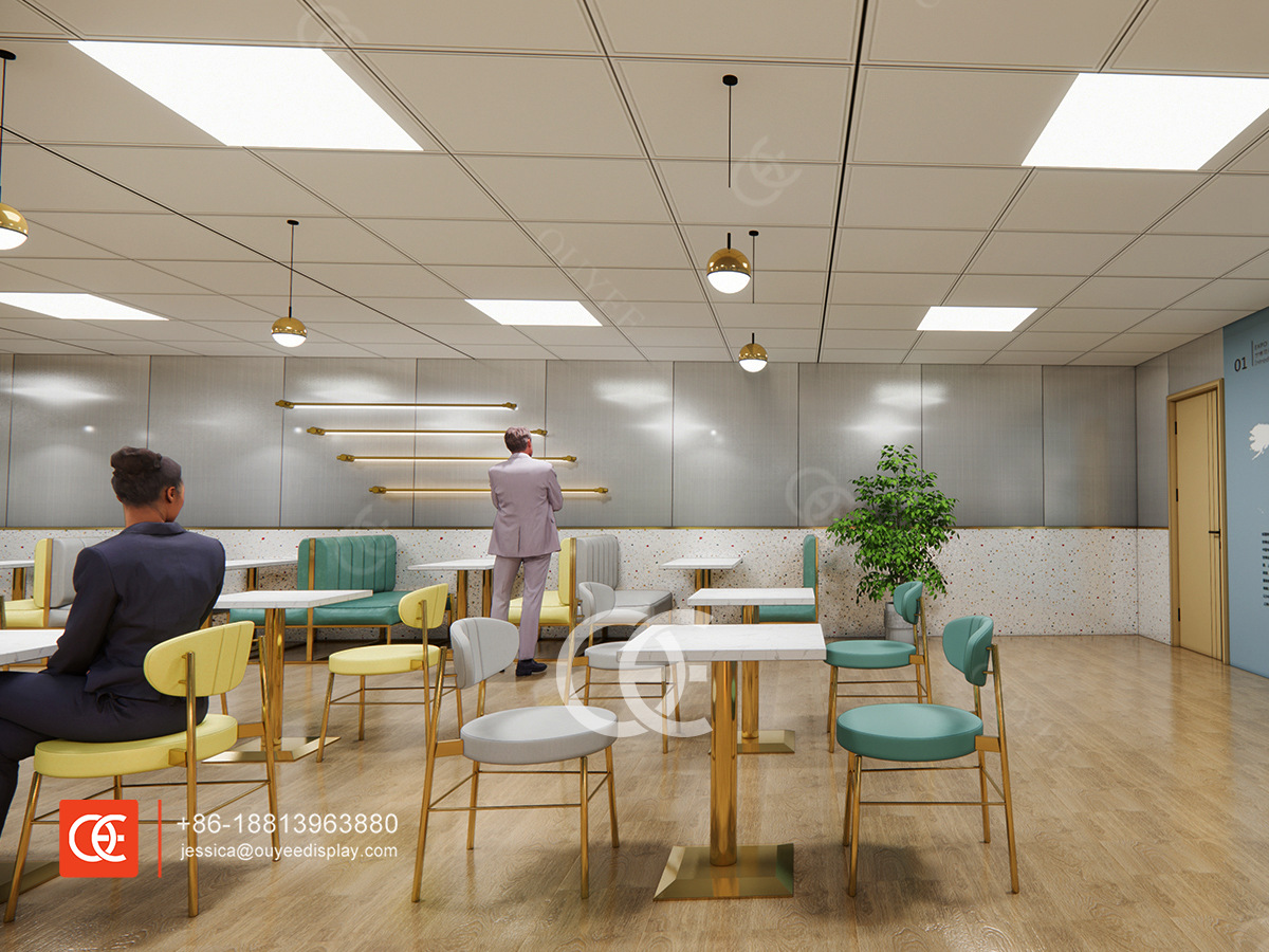 Modern Coffee Shop Design Bubble Tea Shop Counter Layout