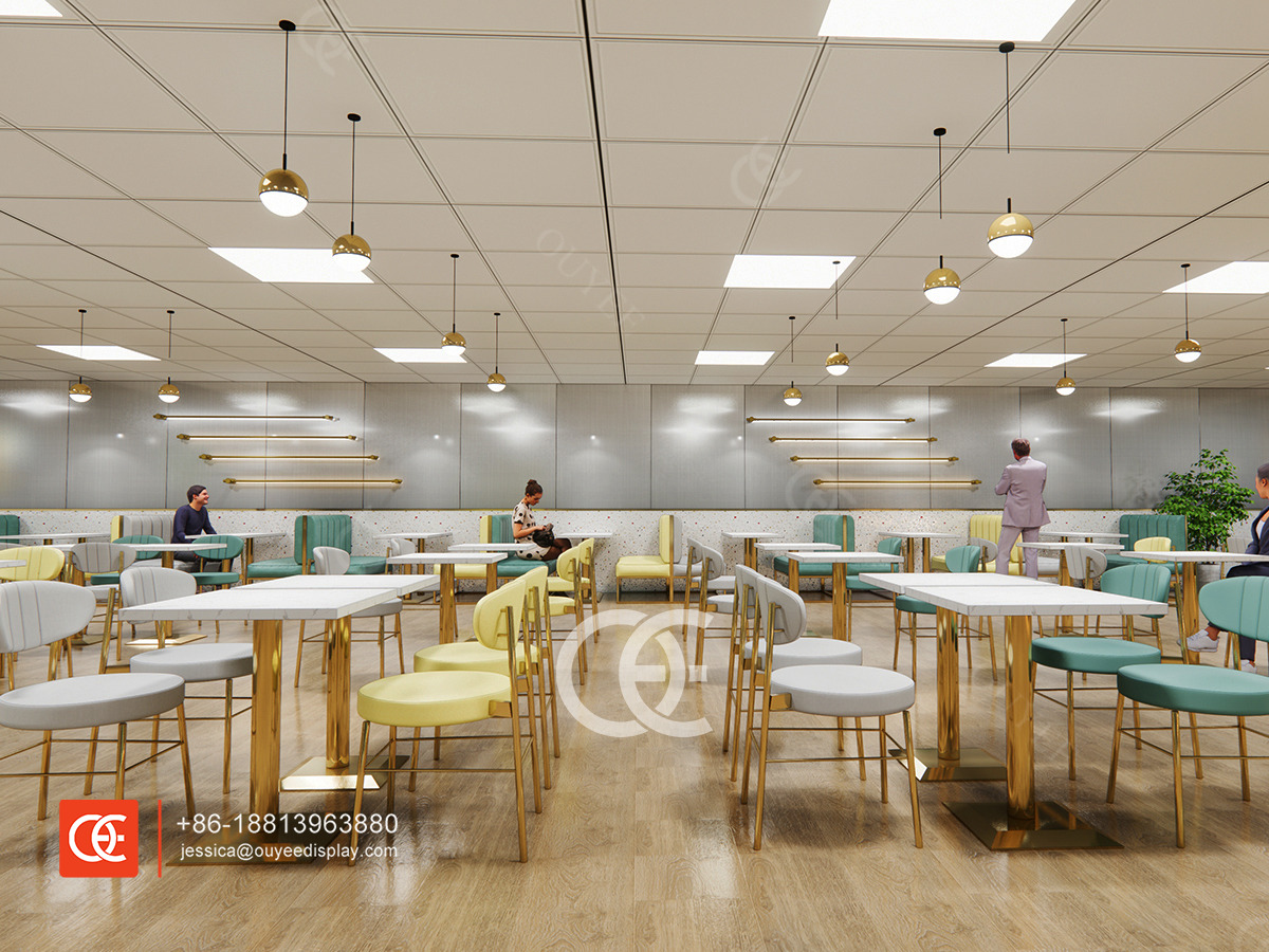 Modern Coffee Shop Design Bubble Tea Shop Counter Layout