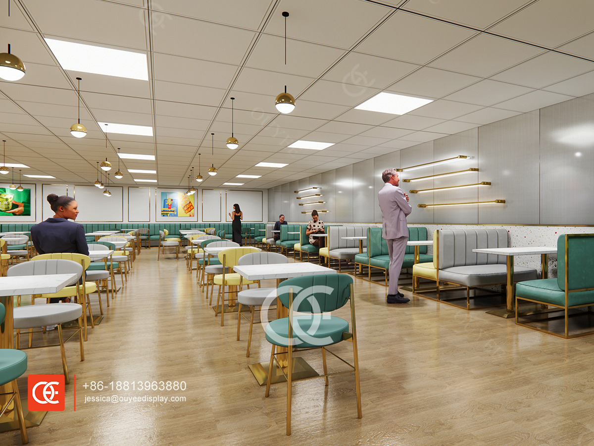 Modern Coffee Shop Design Bubble Tea Shop Counter Layout