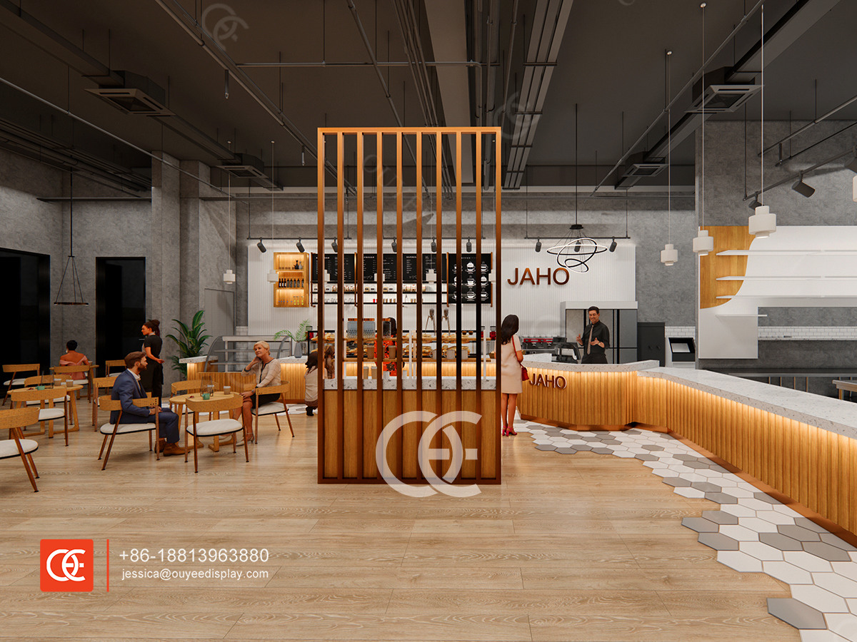 Modern Design Cafe Coffee Shop Bubble Tea Front Counter