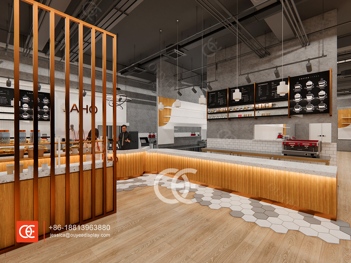 Modern Design Cafe Coffee Shop Bubble Tea Front Counter