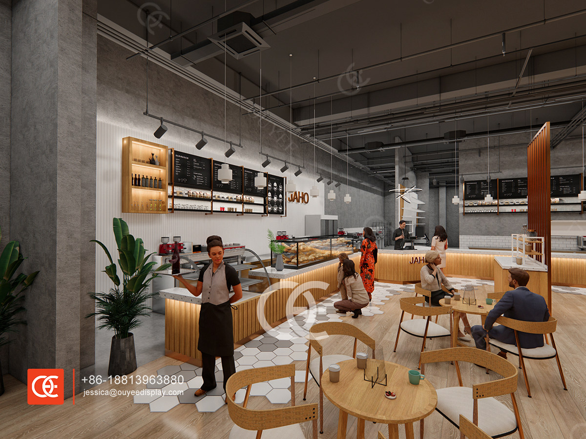 Modern Design Cafe Coffee Shop Bubble Tea Front Counter