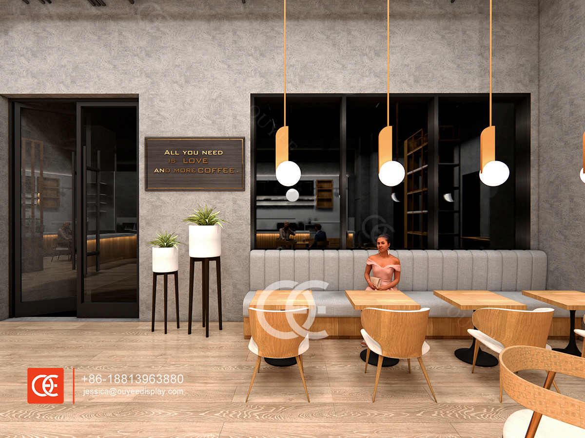 Modern Design Cafe Coffee Shop Bubble Tea Front Counter