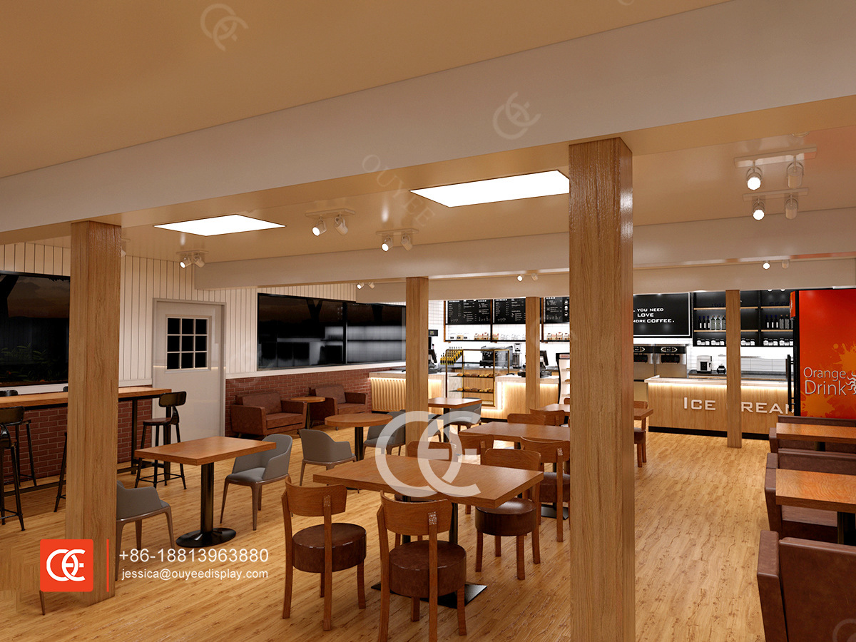 Wood Coffee Shop Design Wooden Cafe Bubble Tea Counter Design