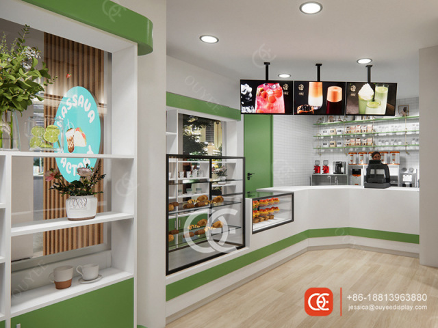 Interior Design Cafe Counter Coffee Shop Display Units