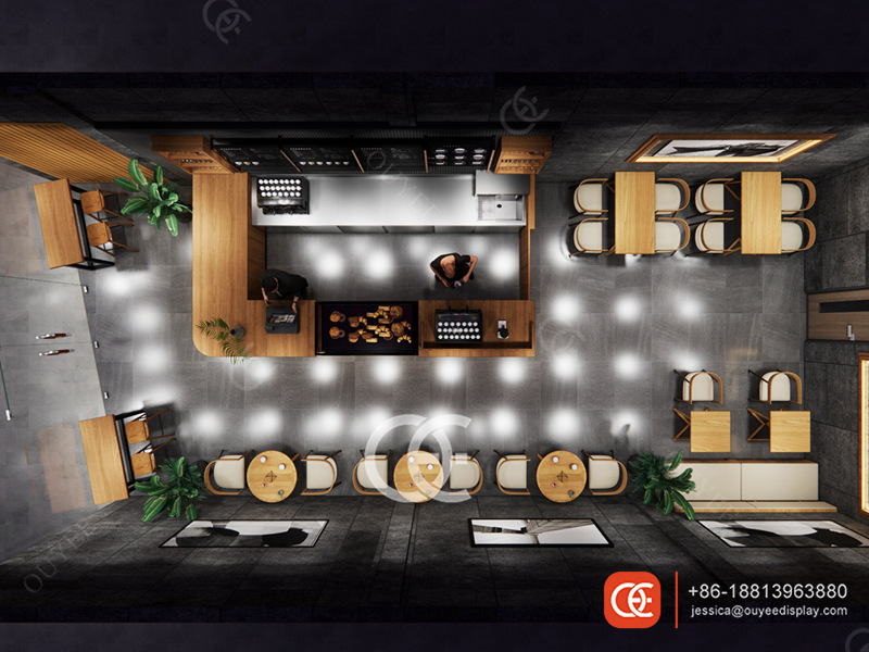 Coffee Counter Layout Coffee Shop Counter Bubble Tea Display