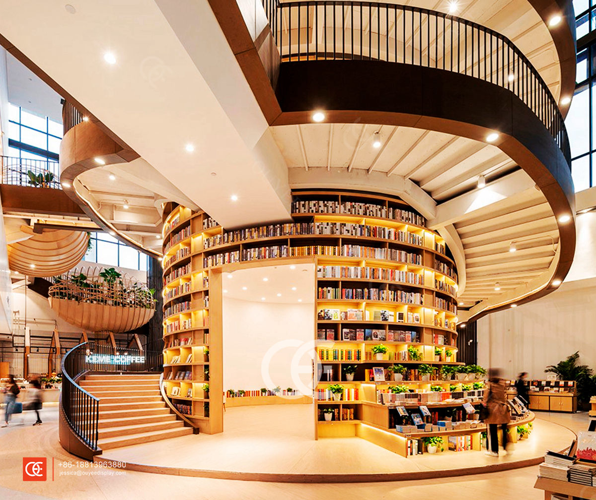 Commercial Book Display Shelf Tower Book Shelf For Books