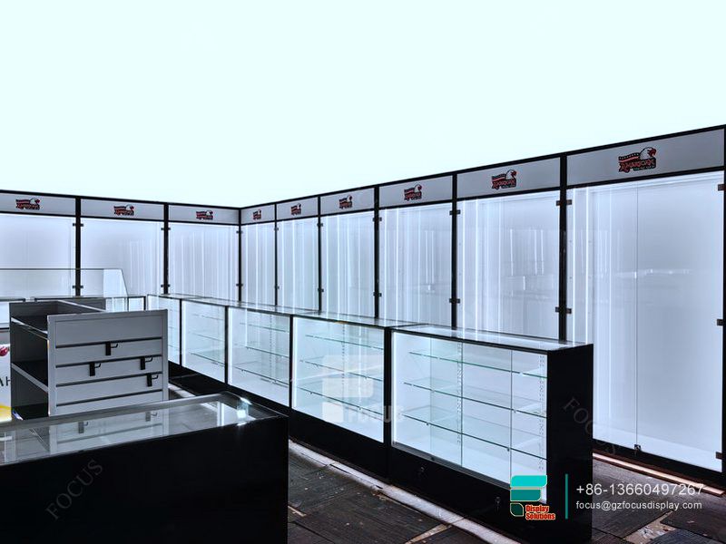 Dispensary Shelves Glass Front Counter Glass Display Cabinet