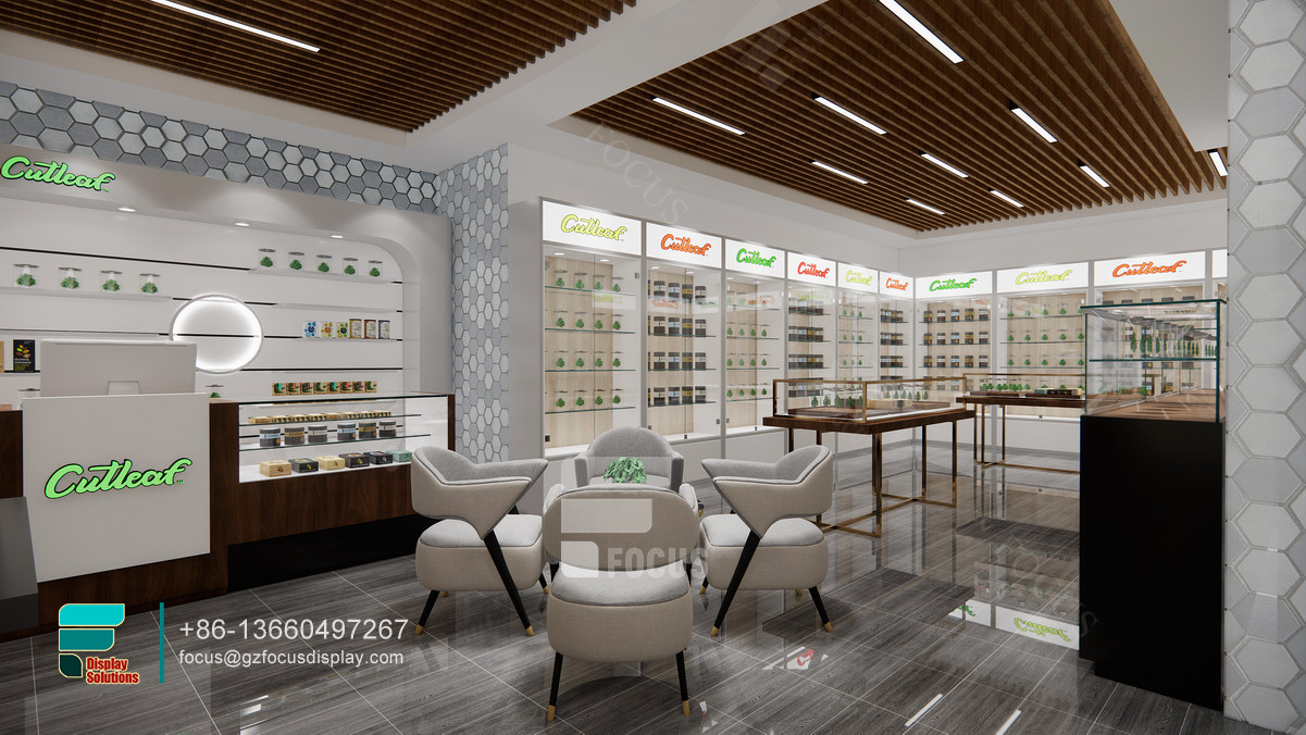 Commercial Cigar Display Cabinet Retail Glass Counter Design