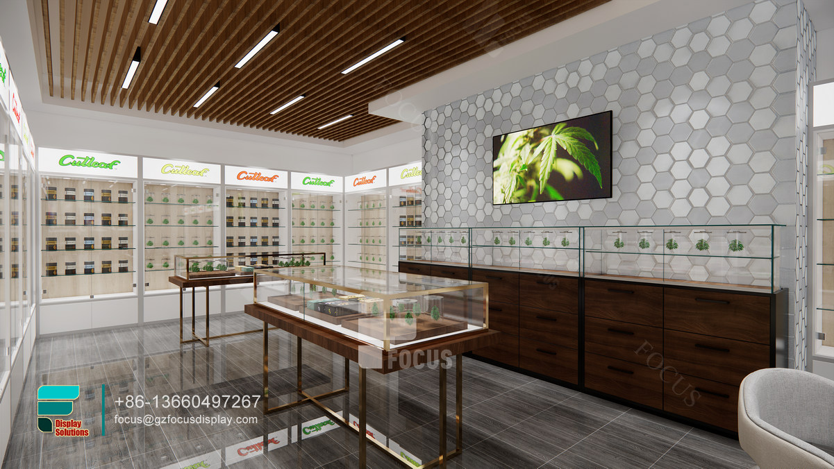 Commercial Cigar Display Cabinet Retail Glass Counter Design
