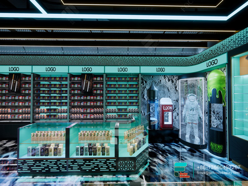 LED Retail Display Tobacco Display Case Dispensary Design