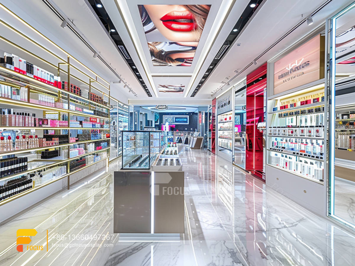 Cosmetic Retail Displays Perfume Shop Interior Design Wig Shelf