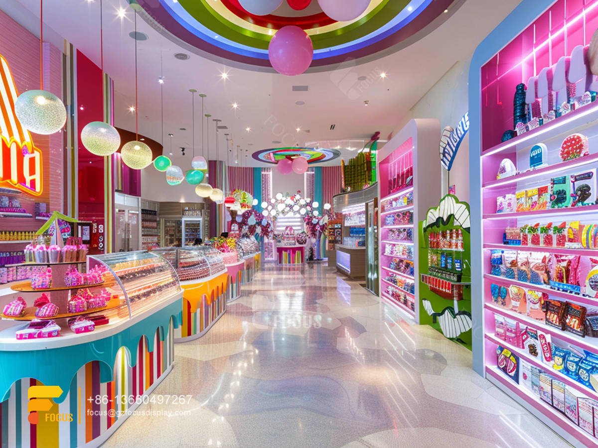Bulk Candy Display Fixtures Sweet Shop Interior Design Chocolate Showcase
