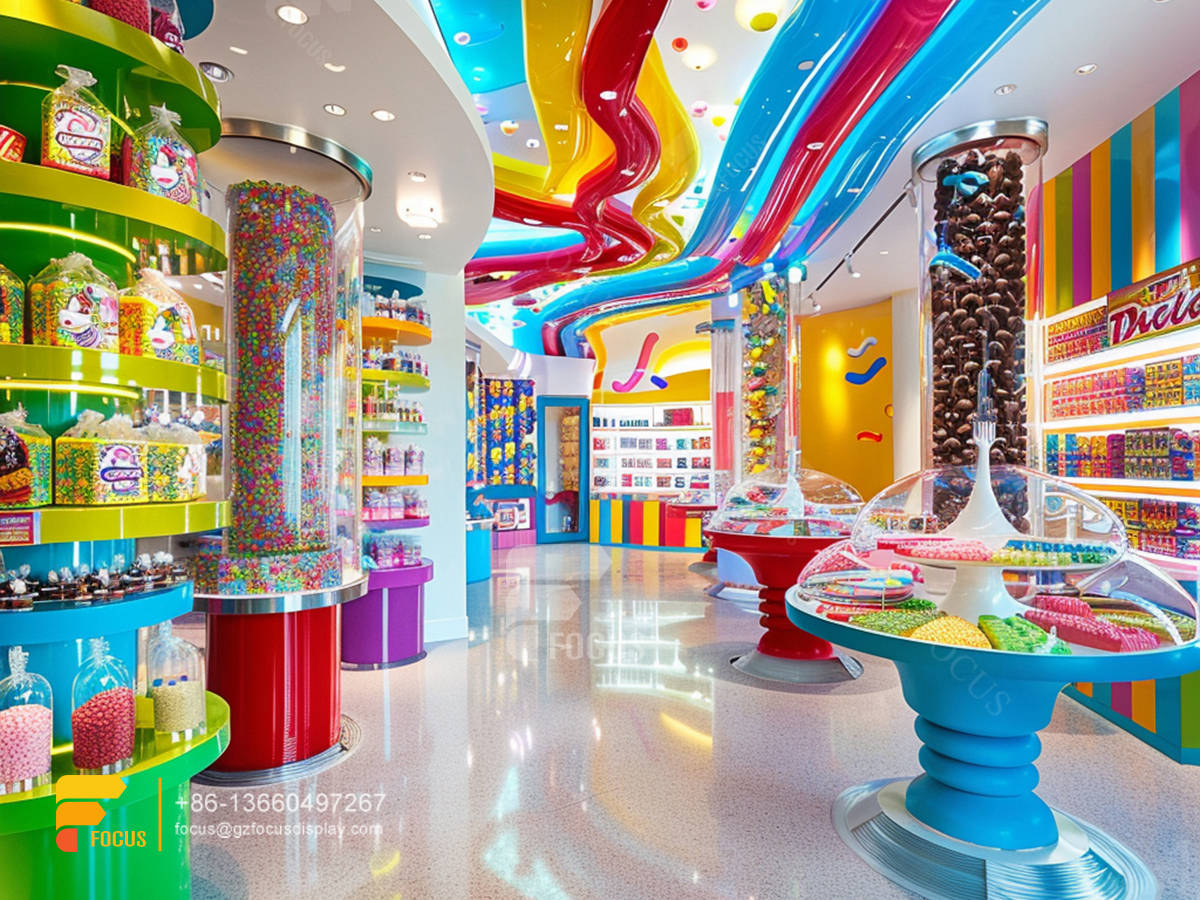 Modern Sweet Shop Interior Design Custom Chocolate Counter Display