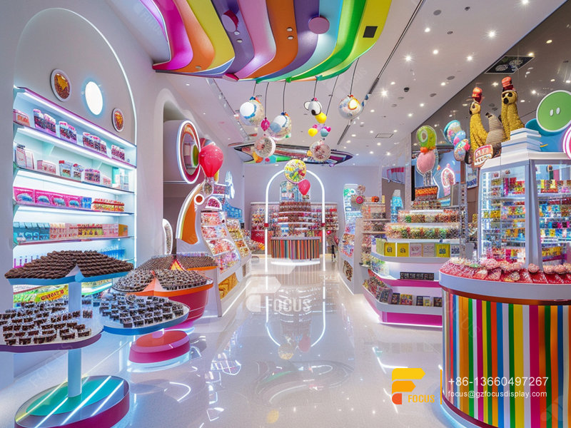 Custom Chocolate Candy Display Sweet Shop Interior Design