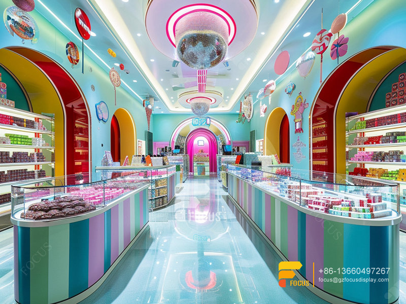 Snacks Racks Modern Sweet Shop Interior Design Custom Chocolate Counter ...