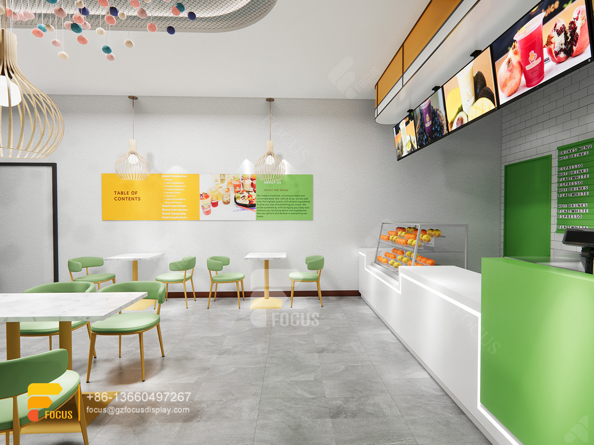 Cafe Layout Design Coffee Shop Display Case Milk Tea House Interior Design