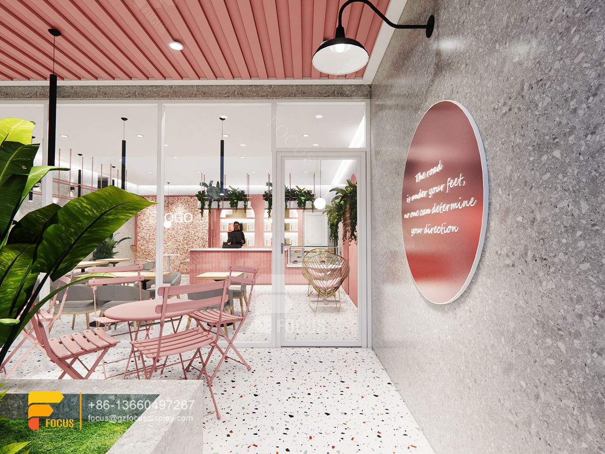 Cafe Shop Design Coffee Bar Counter Shelf Bubble Tea Counter Layout