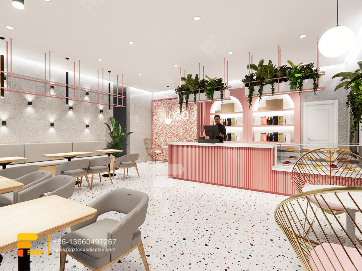 Cafe Shop Design Coffee Bar Counter Shelf Bubble Tea Counter Layout