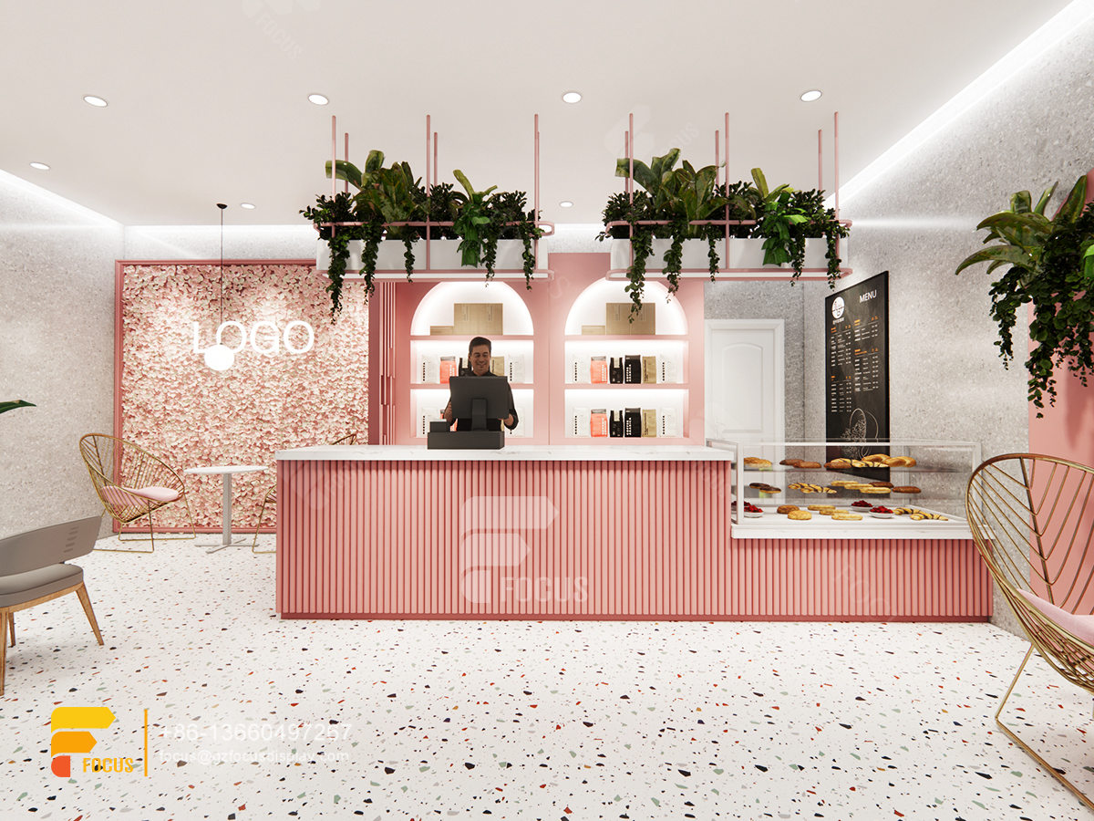 Cafe Shop Design Coffee Bar Counter Shelf Bubble Tea Counter Layout