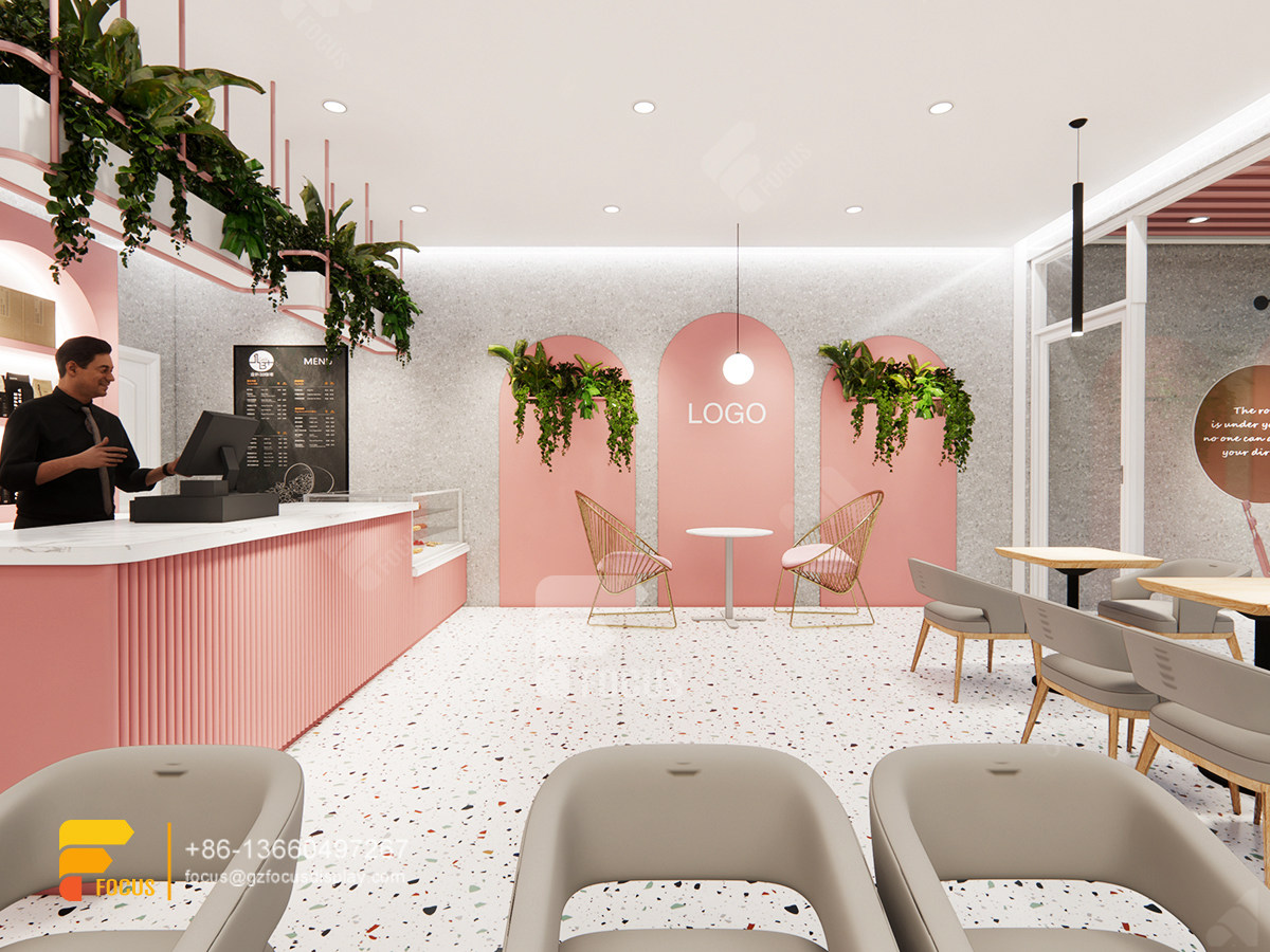 Cafe Shop Design Coffee Bar Counter Shelf Bubble Tea Counter Layout