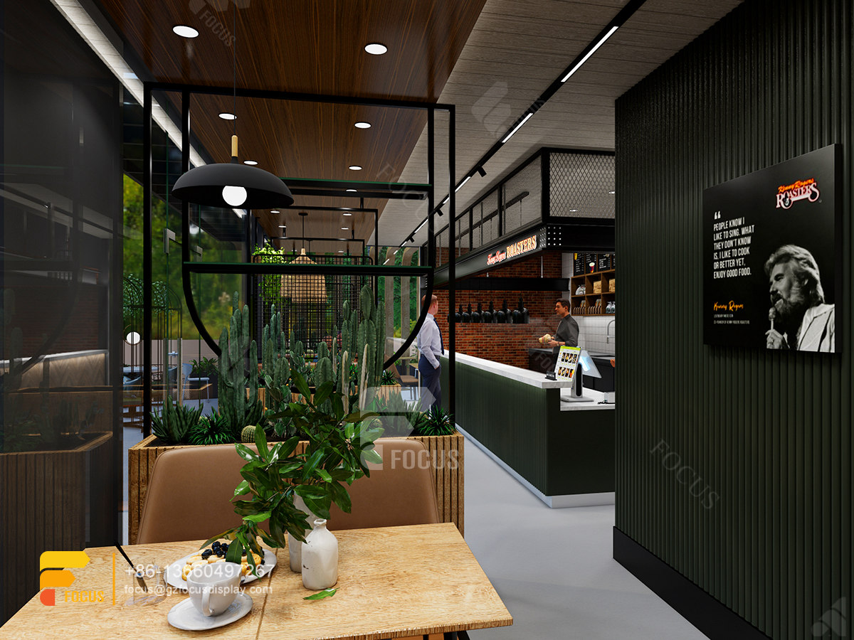 Coffee House Interior Design Cafe Counter Layout Simple Milk Tea Shop ...
