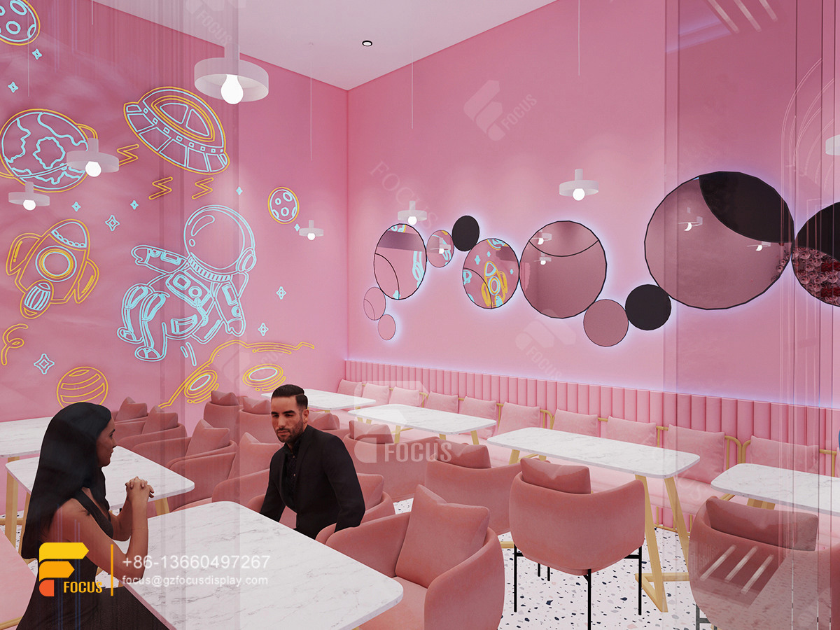 Coffee Shop Interior Design 3D Commercial Coffee Station Counter Milk ...