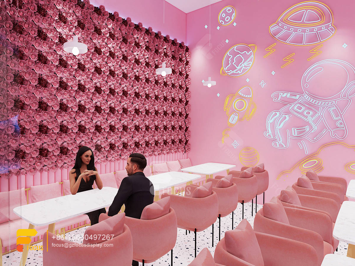 Coffee Shop Interior Design 3D Commercial Coffee Station Counter Milk ...