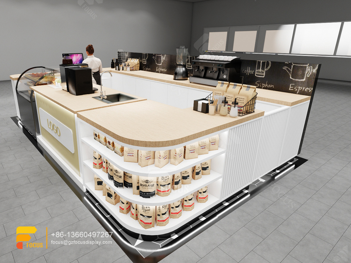 Custom Coffee Kiosk Cafe Service Counter Milk Tea House Design