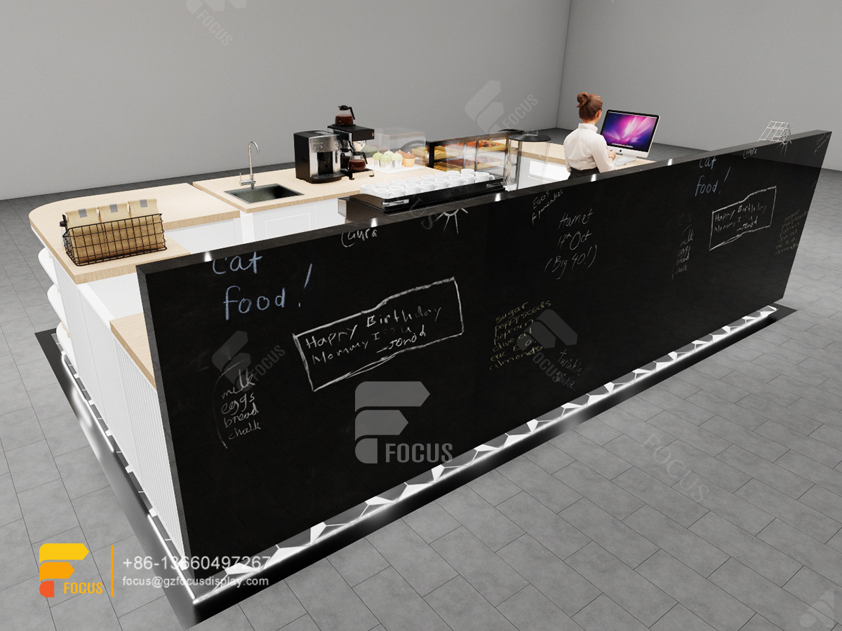 Custom Coffee Kiosk Cafe Service Counter Milk Tea House Design