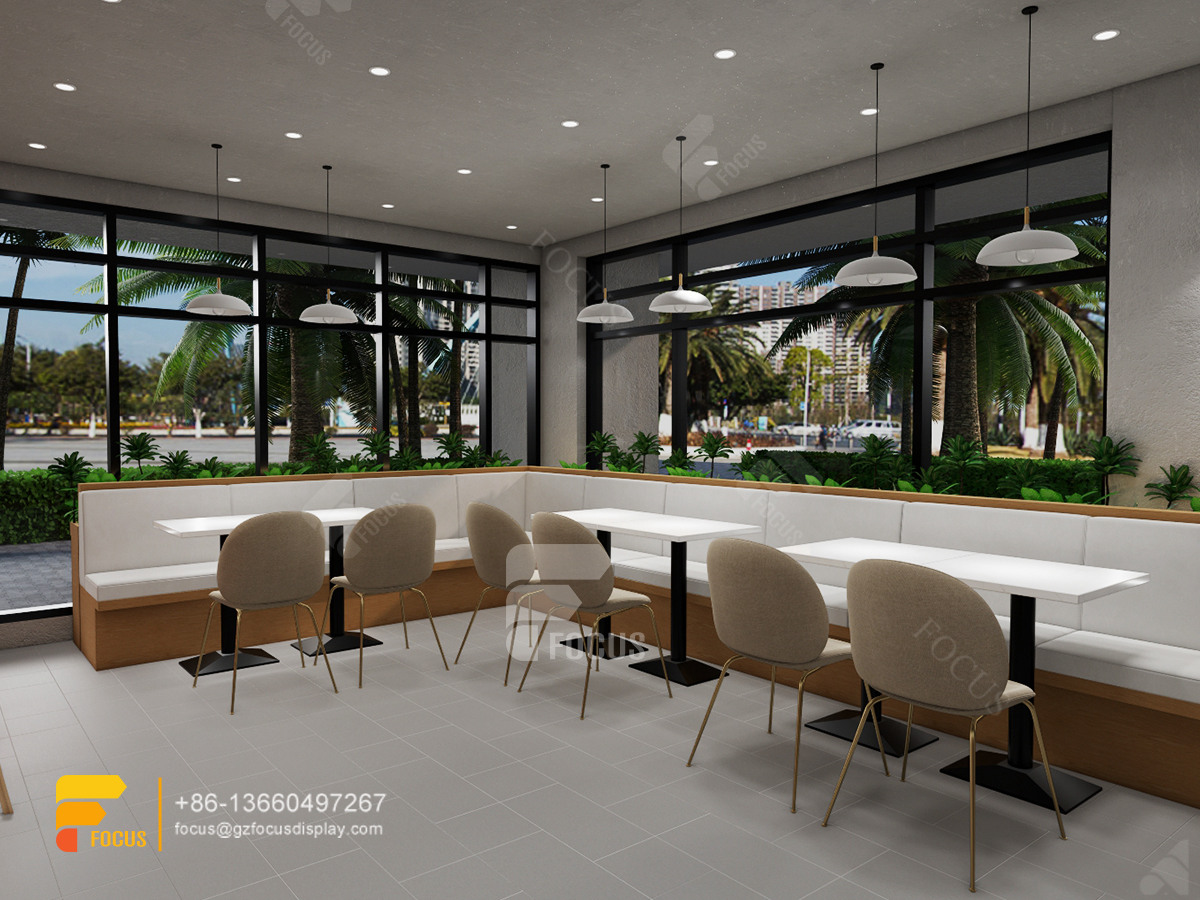 Customized Simple Cafe Counter Design Bubble Tea Shop Design