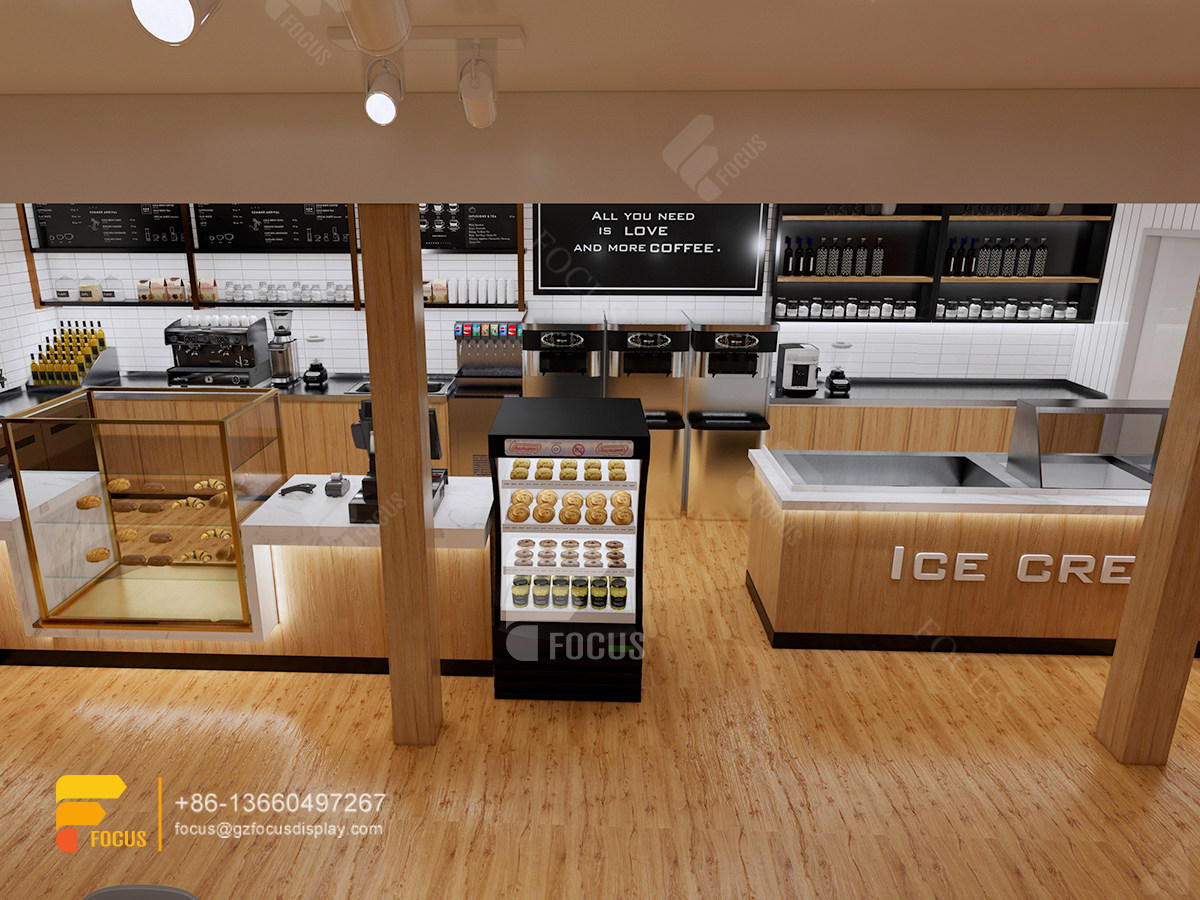 Design Cafe 3D Bar Counter Coffee Shop Milk Tea Counter Design