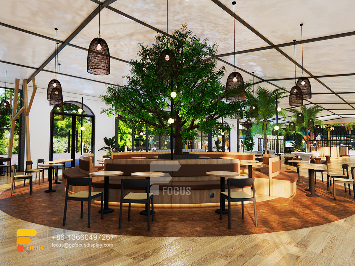 Garden Cafe Interior Design Coffee Shop Service Counter Milk Tea Layout ...