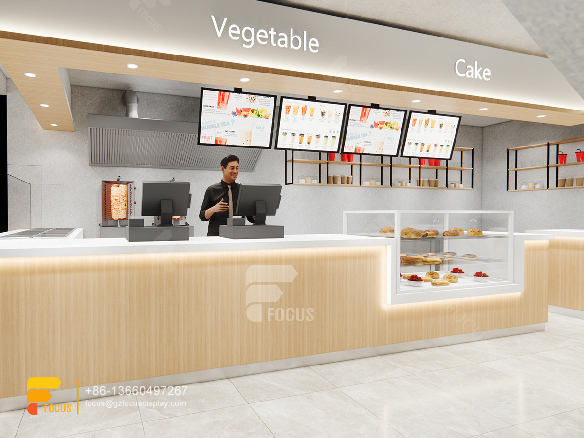 Interior Design Cafe Coffee Shop Modern Counter Bubble Tea Store Design ...