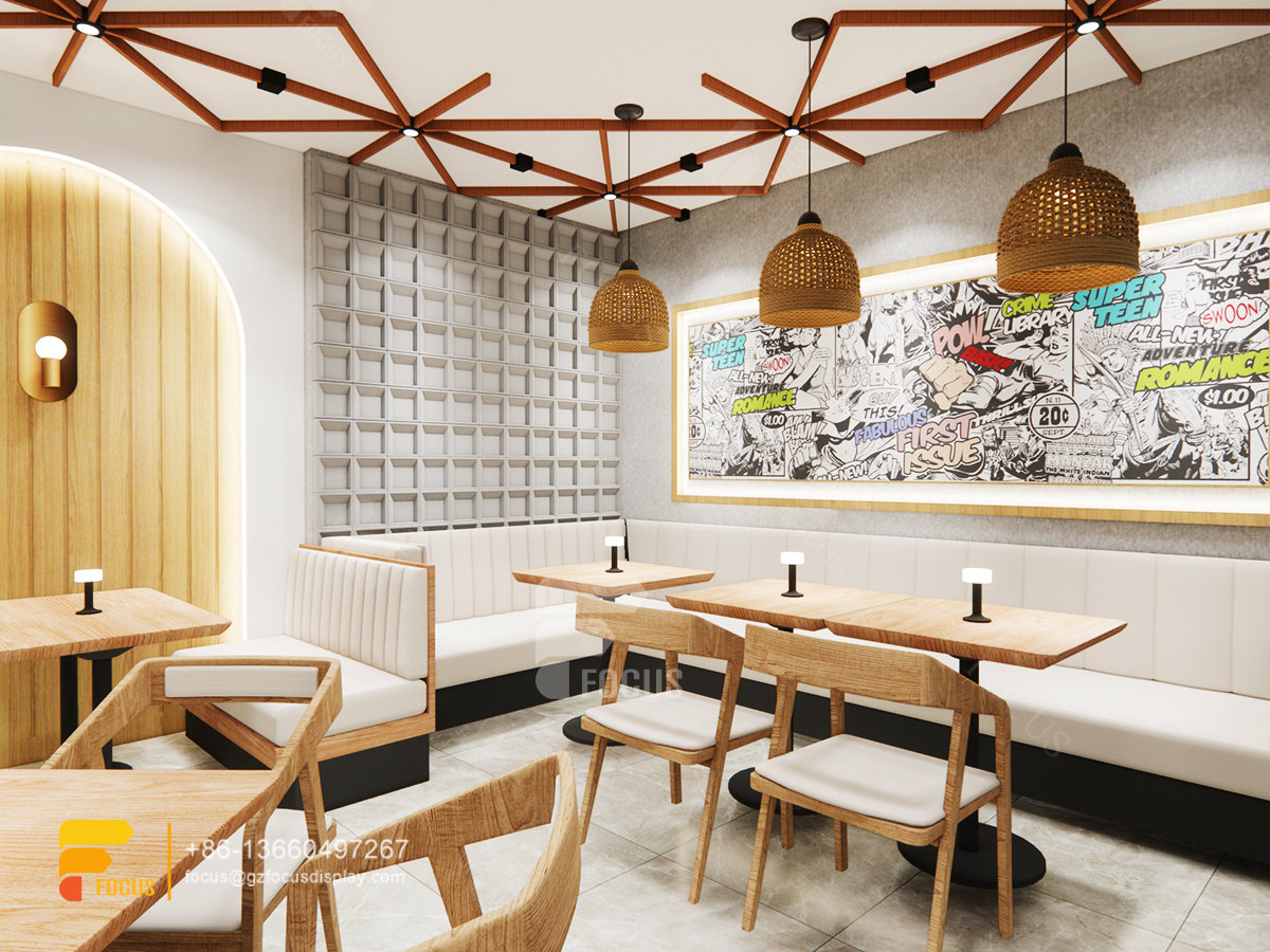 Interior Design Cafe Coffee Shop Modern Counter Bubble Tea Store Design ...