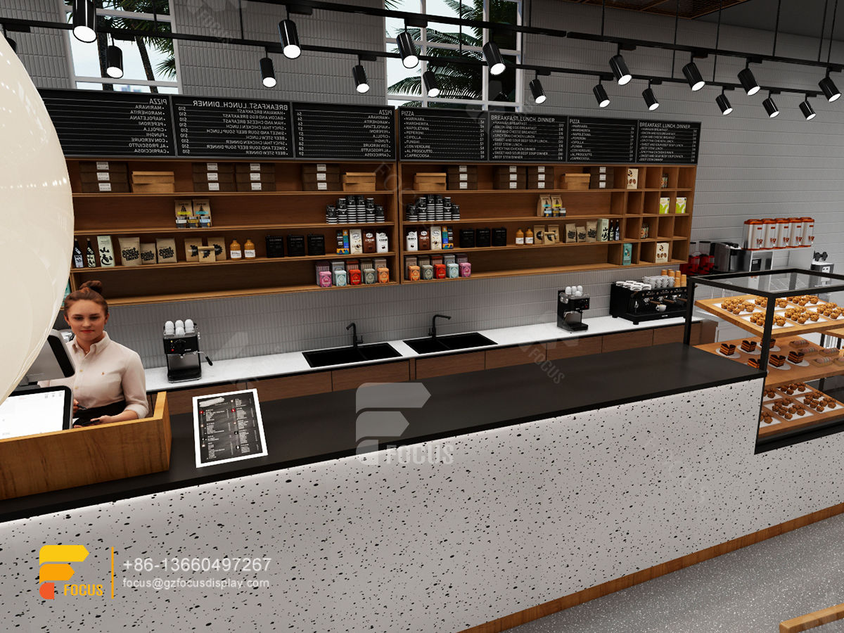 Interior Design Coffee Shop Coffee Bar Counter Layout Bubble Tea Shop ...