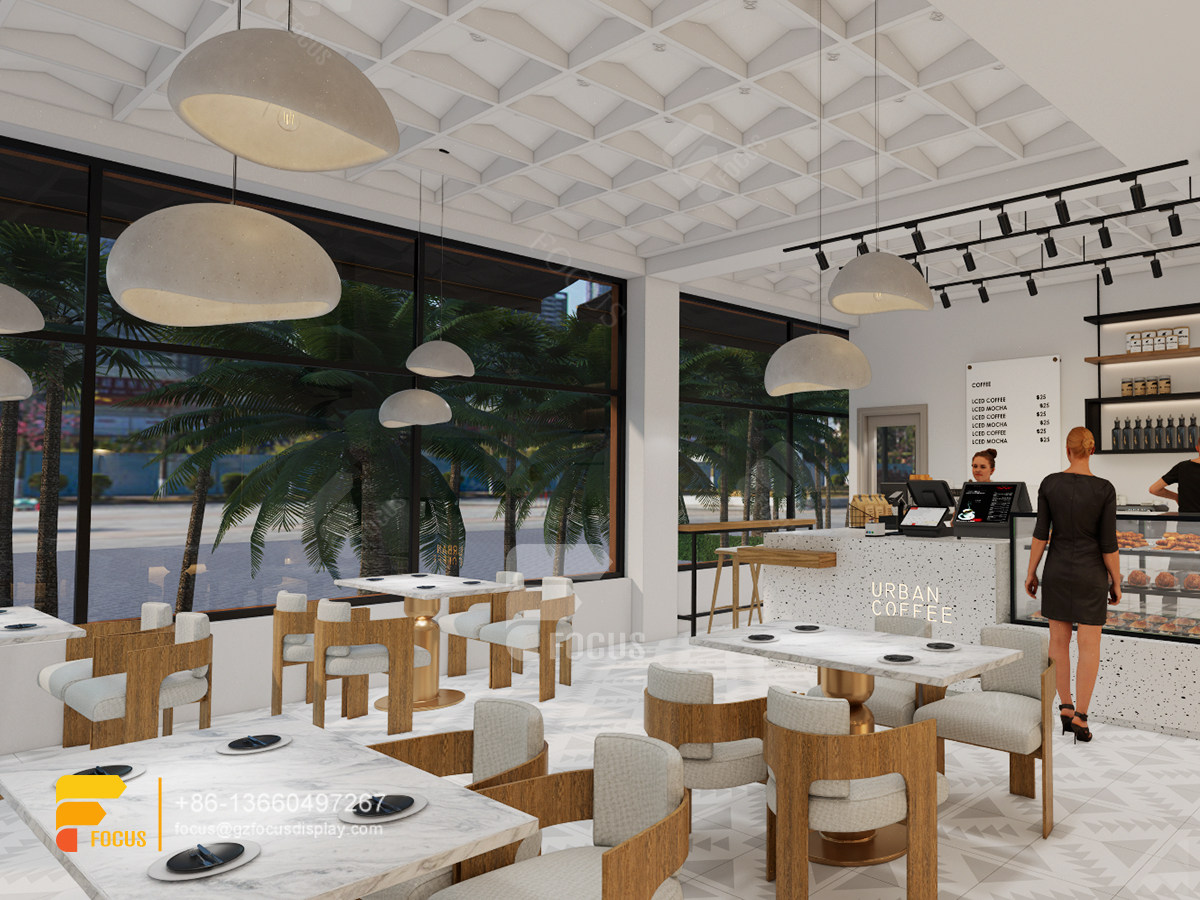 Modern Cafe Design Interior Coffee Shop Display Case Milk Tea Counter ...