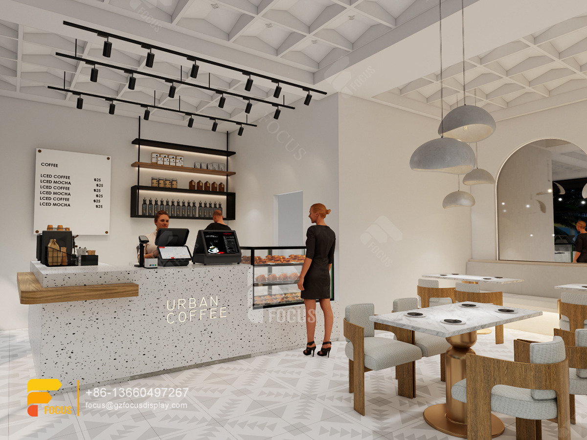 Modern Cafe Design Interior Coffee Shop Display Case Milk Tea Counter ...