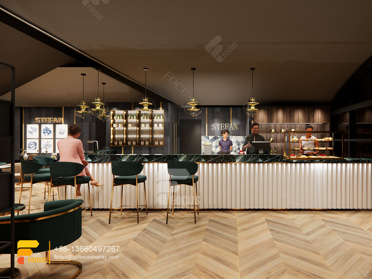 Modern Cafe Interior Design Coffee Shop Display Counters Milk Tea Store ...