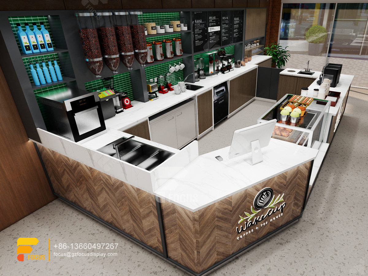 Modern Coffee Shop Counter Layout Design Milk Tea Shop